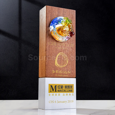 Glass Crystal Solid Wood Trophy - Corporate Gifts Supplier in Malaysia ...